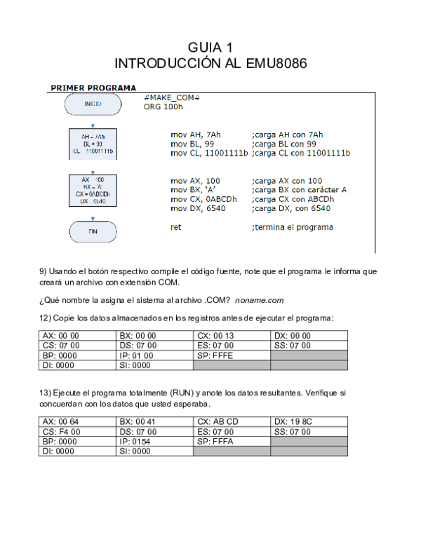 (DOC) GUIA 1 INTRODUCCIÓN AL EMU8086