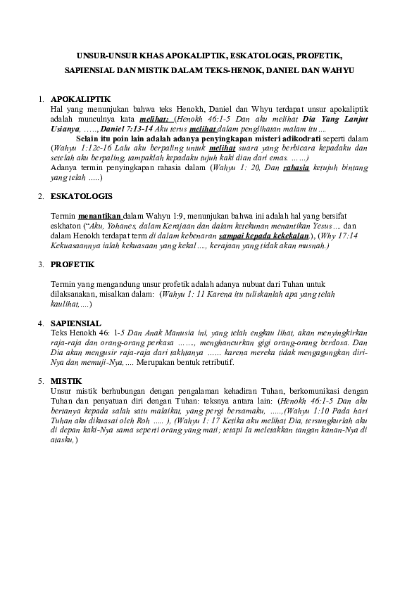 (DOC) Apocalyptic dalam kitab Henok Daniel dan Wahyu | fancy pala ...