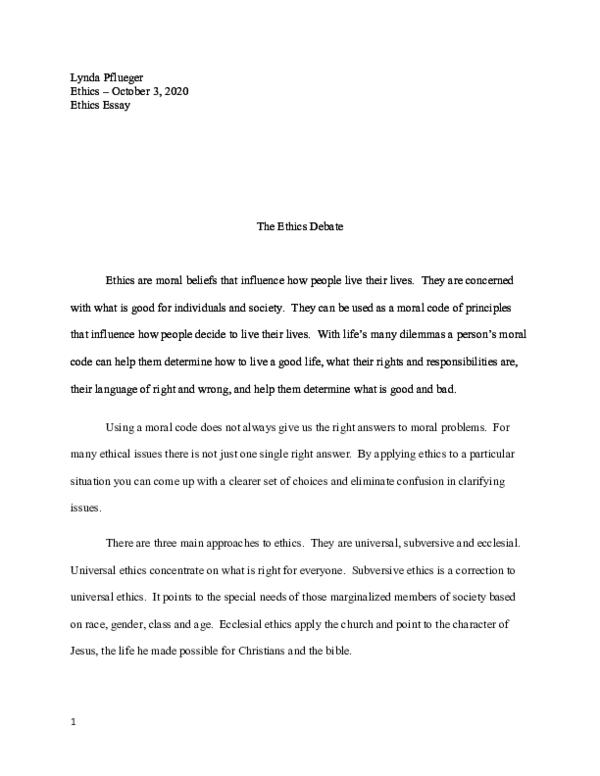 (DOC) Ethics Essay