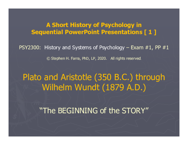 (PDF) A Short History of Psychology in Sequential PowerPoint ...