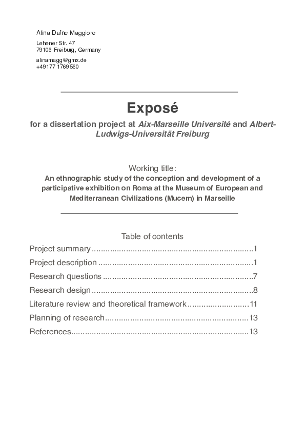 (PDF) Dissertation project