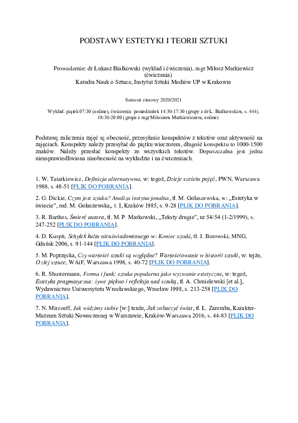 (PDF) PODSTAWY ESTETYKI I TEORII SZTUKI (PDF) PODSTAWY ESTETYKI I TEORII SZTUKI