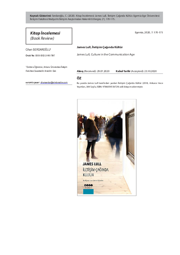 (PDF) James Lull, İletişim Çağında Kültür (James Lull, Culture in the ...