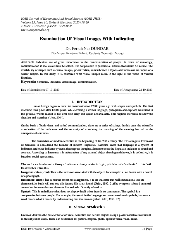 (PDF) Examination Of Visual Images With Indicating