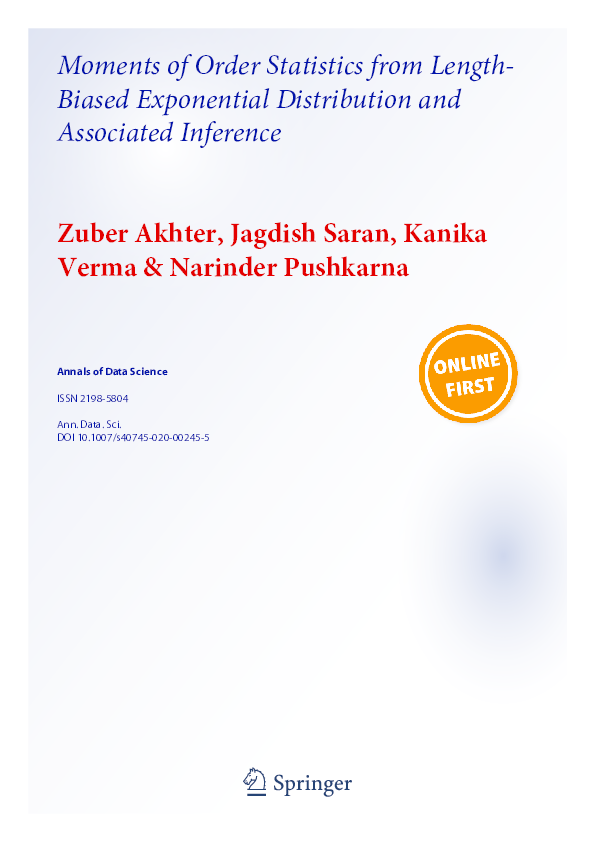 Pdf Moments Of Order Statistics From Length Biased Exponential Distribution And Associated
