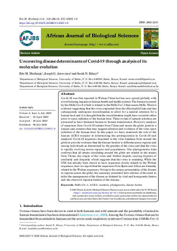 (PDF) Uncovering disease determinants of Covid-19 through analysis of ...