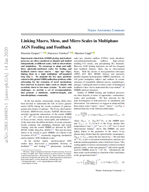 (PDF) Linking Macro, Meso, and Micro Scales in Multiphase AGN Feeding and Feedback