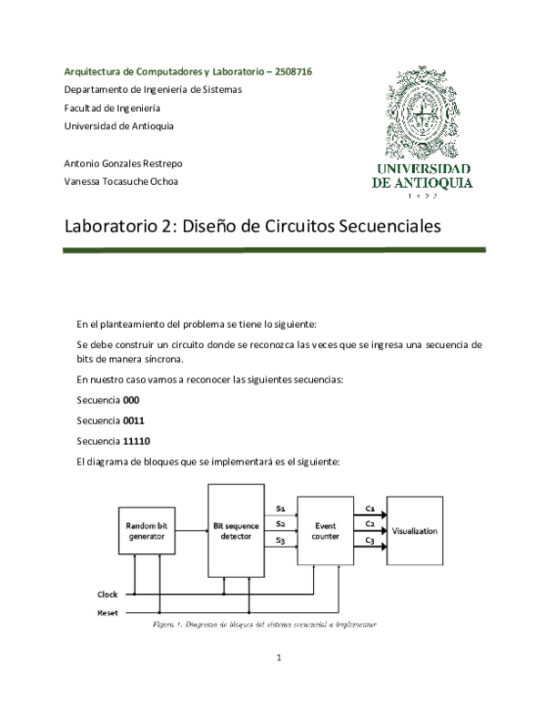 (PDF) Laboratorio 2: Diseño de Circuitos Secuenciales