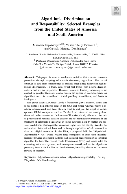 (PDF) Algorithmic Discrimination and Responsibility: Selected Examples ...