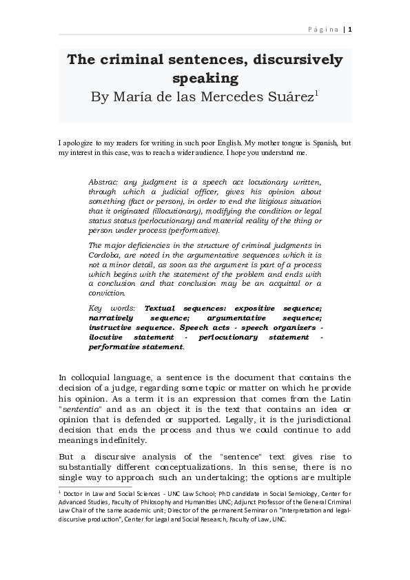(DOC) The criminal sentences, discursively speaking