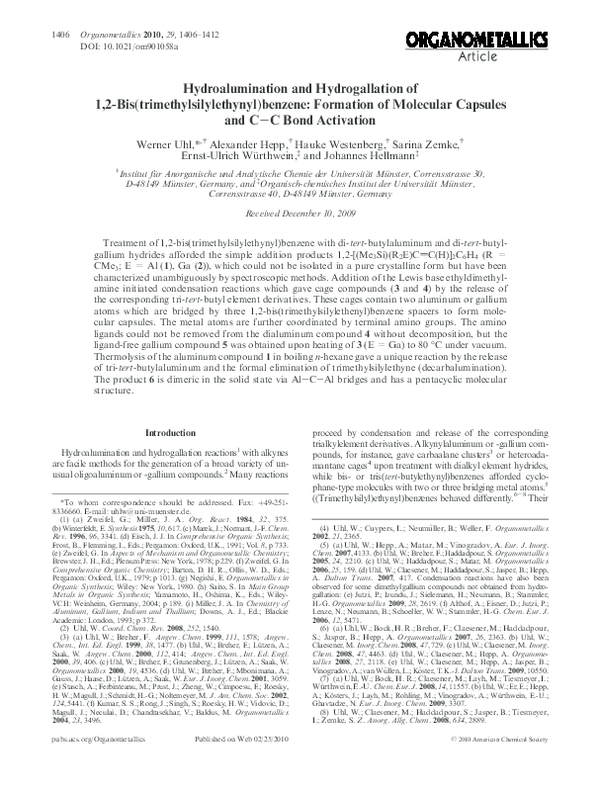 (PDF) Hydroalumination and Hydrogallation of 1,2-Bis ...