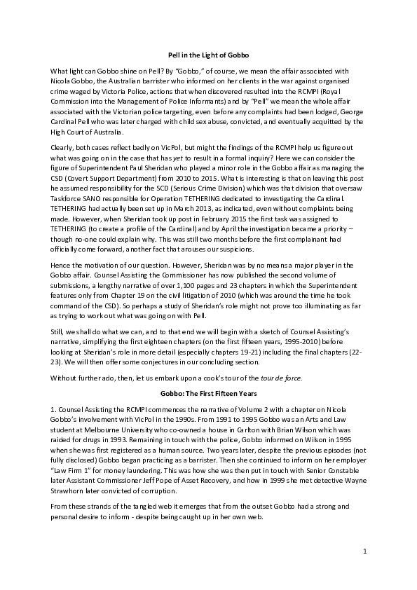 (PDF) Pell and Gobbo: Insights into Legal and Ethical Dilemmas