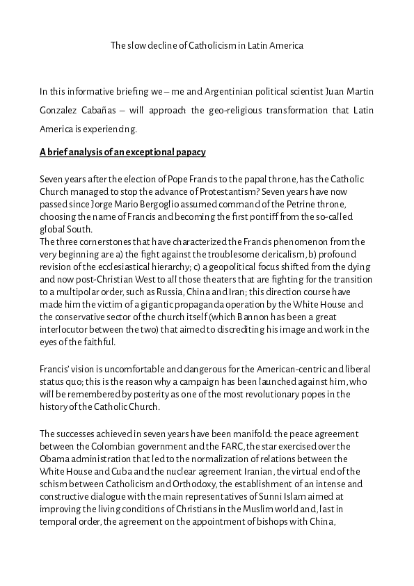(DOC) The slow decline of Catholicism in Latin America