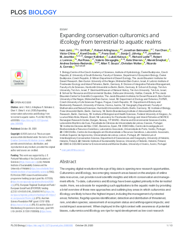 (PDF) Expanding conservation culturomics and iEcology from terrestrial ...