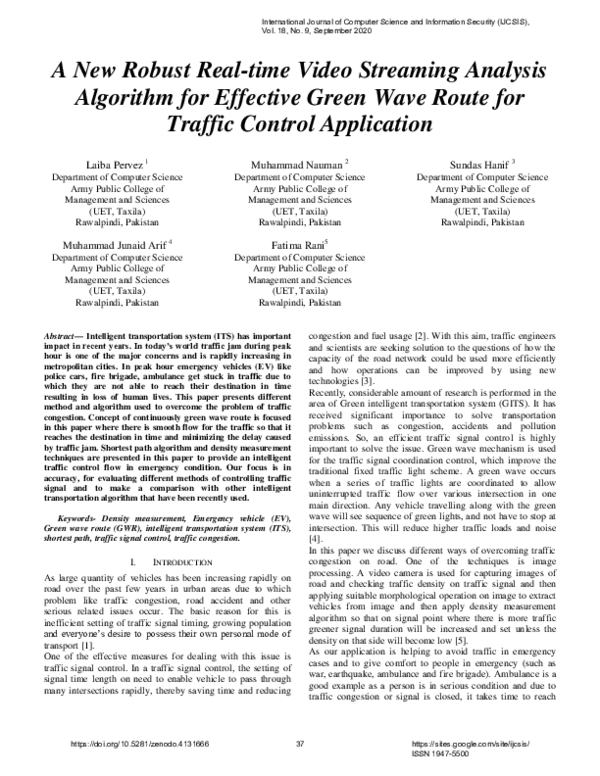 (PDF) A New Robust Real-time Video Streaming Analysis Algorithm for ...