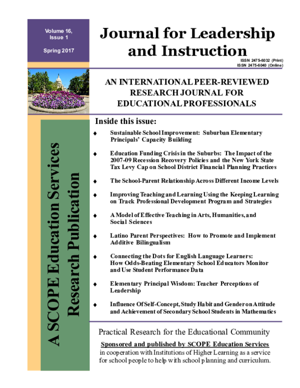 (PDF) Spring 2017 - SCOPE Journal for Leadership and Instruction