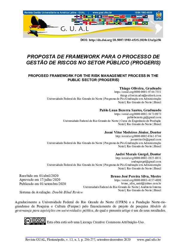 (PDF) PROPOSED FRAMEWORK FOR THE RISK MANAGEMENT PROCESS IN THE PUBLIC ...