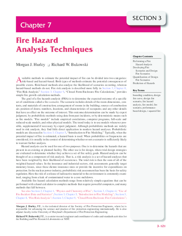 (PDF) Fire Hazard Analysis Techniques