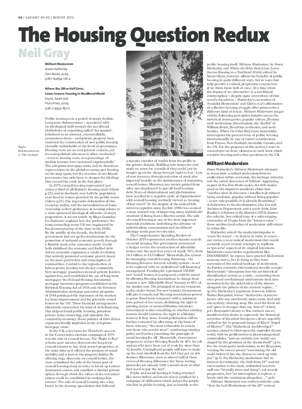 (PDF) The Housing Question Redux