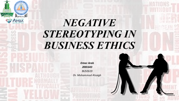 (PPT) Negative Stereotyping in Business Ethic Vignettes