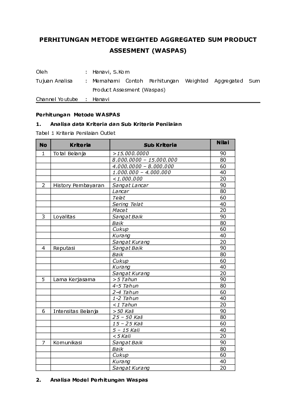 (DOC) PERHITUNGAN METODE WEIGHTED AGGREGATED SUM PRODUCT ASSESMENT ...