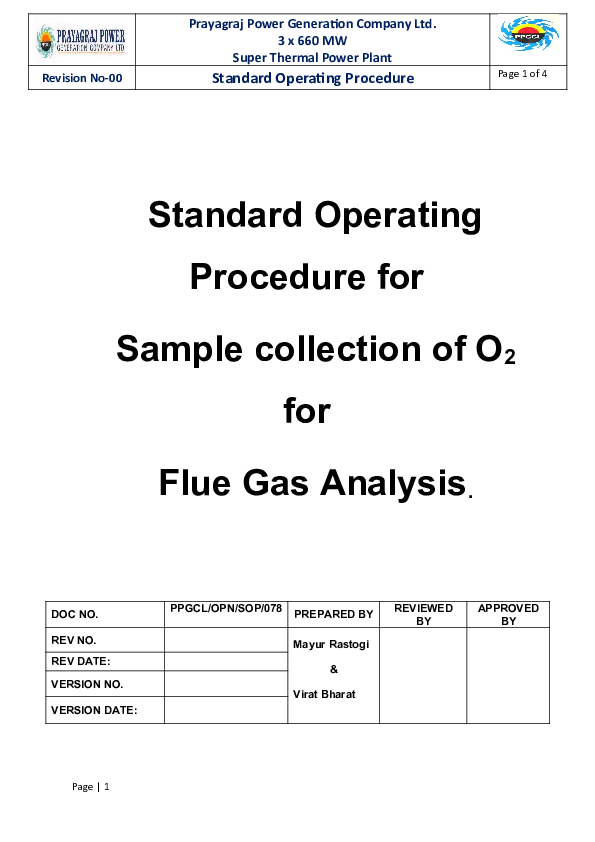 (DOC) Standard Operating Procedure for Sample collection of O 2 for ...