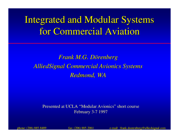 (PDF) Integrated and Modular Systems Integrated and Modular Systems for ...
