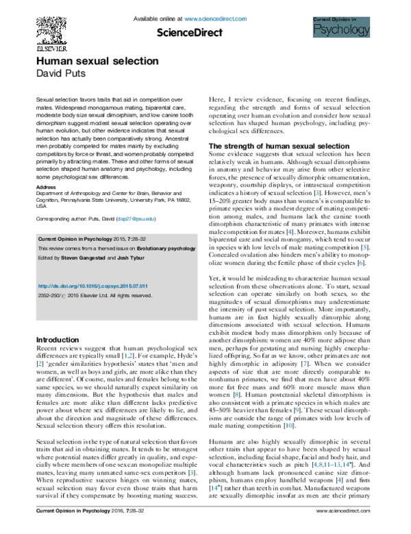 (PDF) Human sexual selection