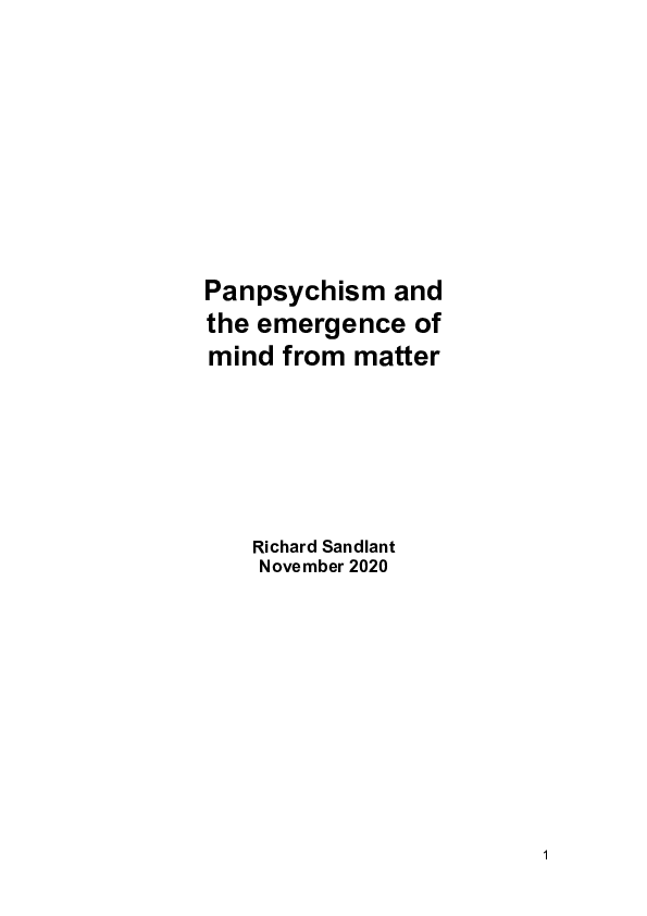 (PDF) Panpsychism and the Emergence of Mind from Matter