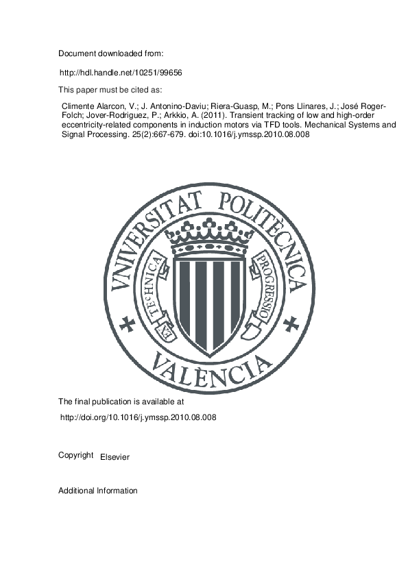(PDF) Transient tracking of low and high-order eccentricity-related ...