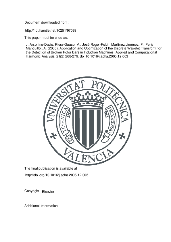 Pdf Application And Optimization Of The Discrete Wavelet Transform