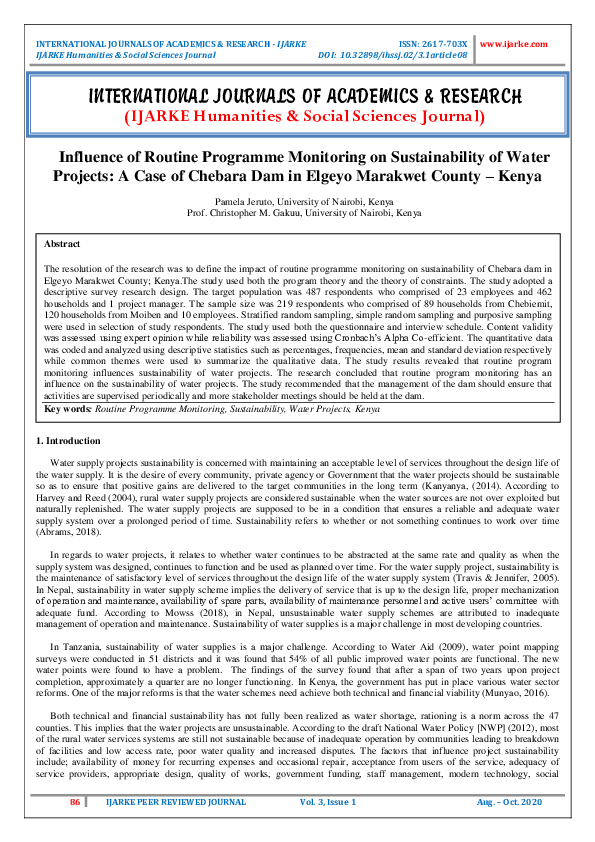 (PDF) Influence of Routine Programme Monitoring on Sustainability of ...