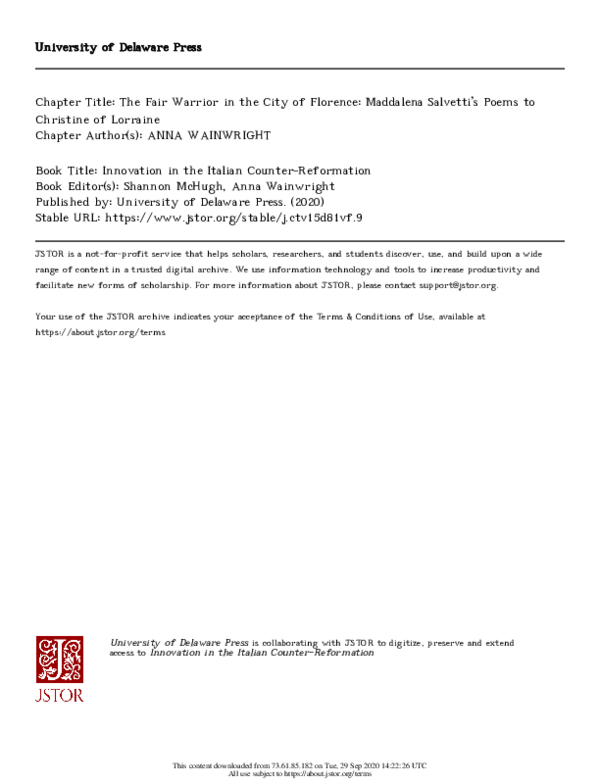 (PDF) The Fair Warrior and the City of Florence: Maddalena Salvetti's ...