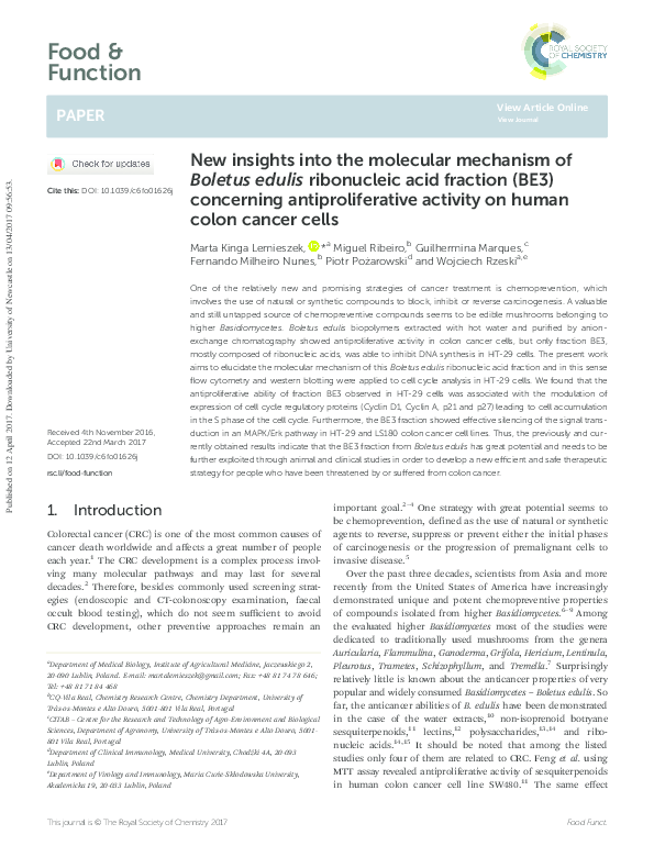 (PDF) New insights into the molecular mechanism of Boletus edulis ...