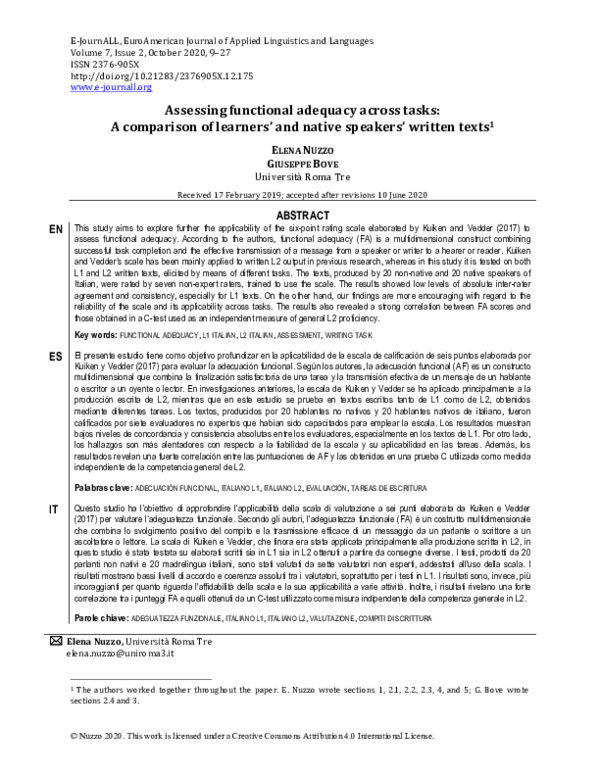 (PDF) Assessing functional adequacy across tasks: A comparison of ...