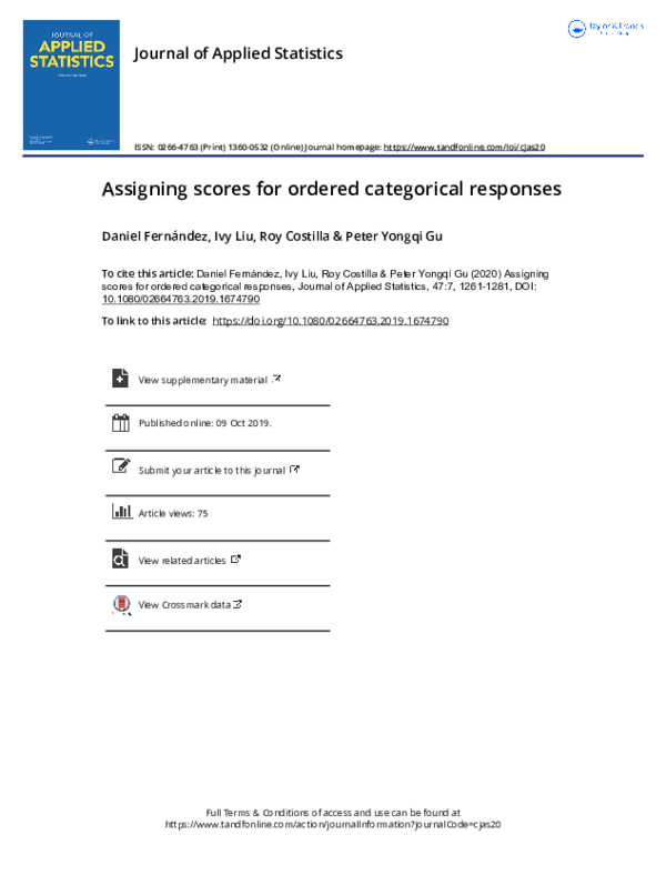 (PDF) Assigning scores for ordered categorical responses