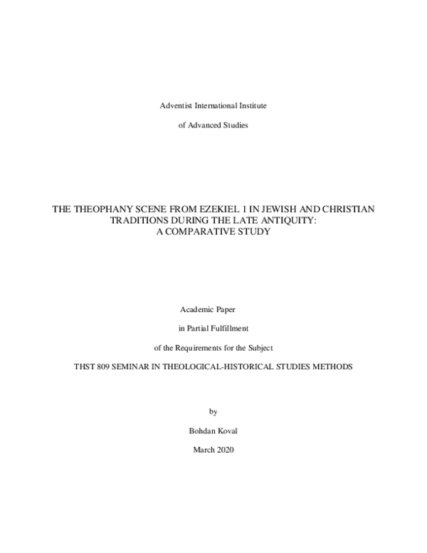 (PDF) The Teophany Scene from Ezekiel 1 in Jewish and Christian ...