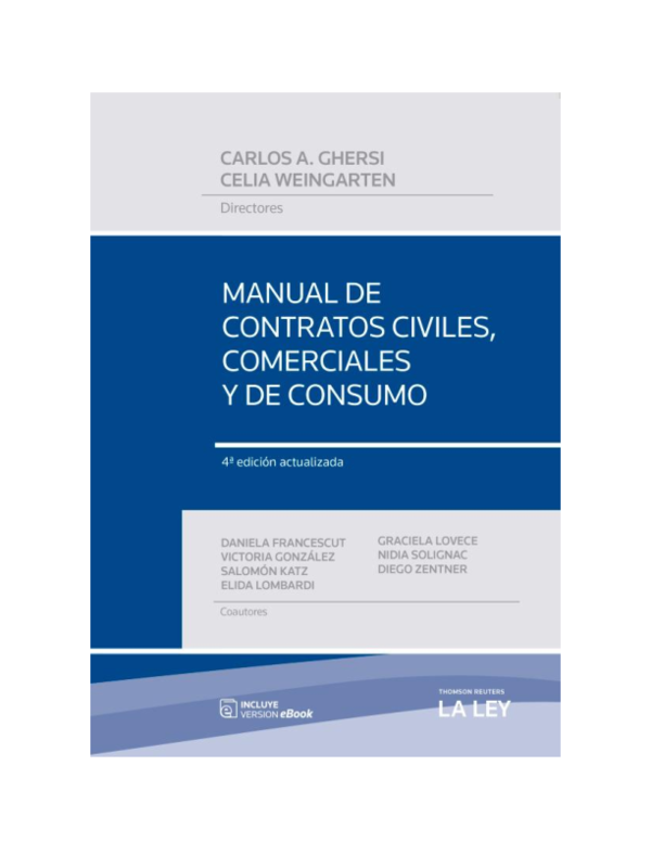 (PDF) MANUAL DE CONTRATOS CIVILES, COMERCIALES Y DE CONSUMO 4ta. Edición actualizada CARLOS A ...