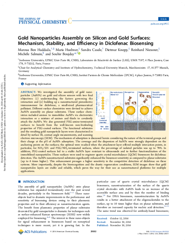 (PDF) Gold Nanoparticles Assembly on Silicon and Gold Surfaces ...