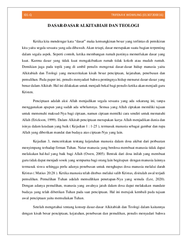 (PDF) DASAR-DASAR ALKITABIAH DAN TEOLOGI