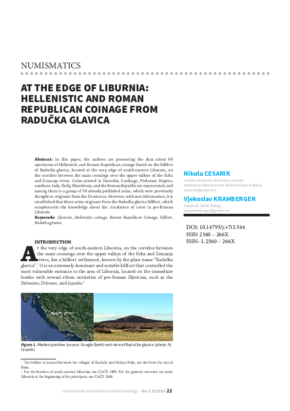 (PDF) At the Edge of Liburnia: Hellenistic and Roman Republican Coinage ...