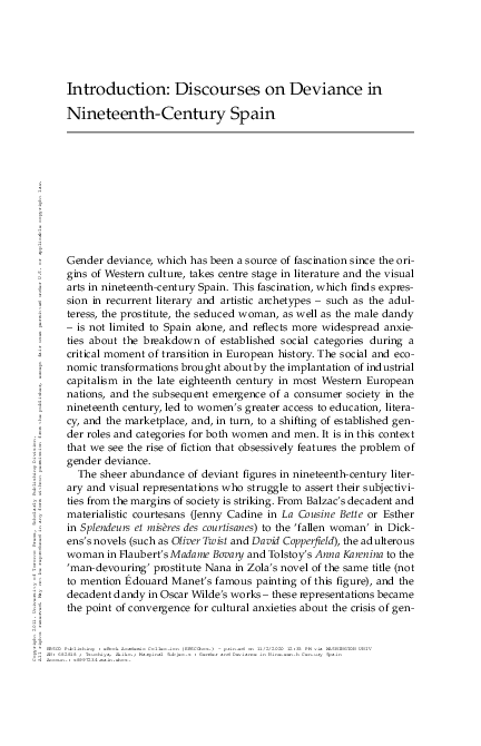 (PDF) "Introduction: Discourses on Deviance in Nineteenth-Century Spain ...