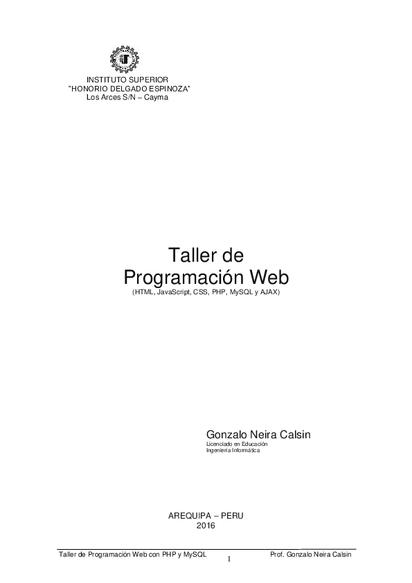 Taller de Programación Web con PHP y MySQL