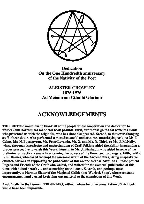 (PDF) The Dementation - The Necronomicon - Main Index