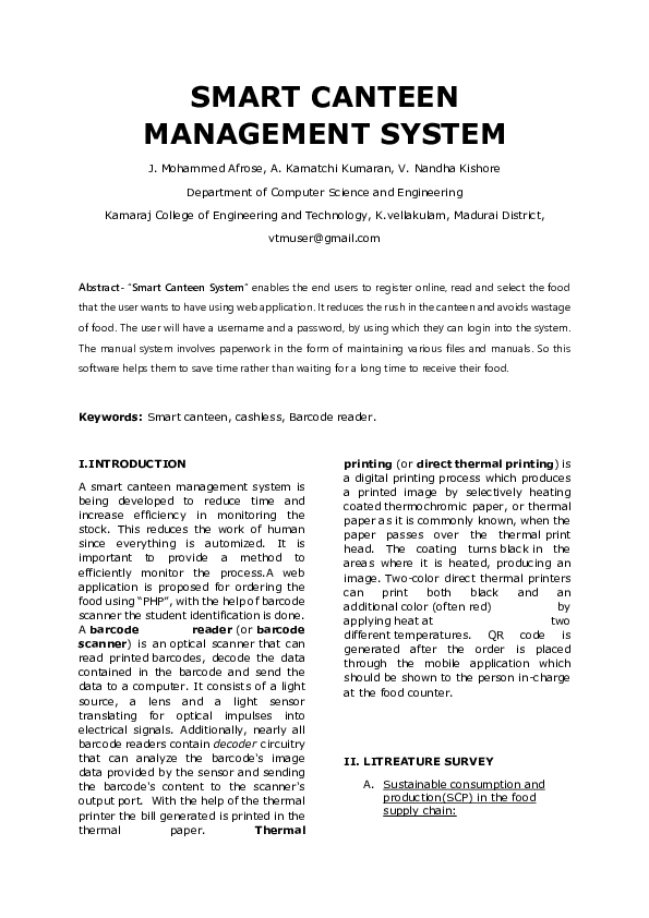(PDF) SMART CANTEEN MANAGEMENT SYSTEM