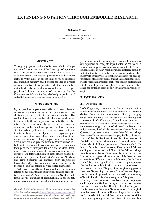 (PDF) EXTENDING NOTATION THROUGH EMBODIED RESEARCH