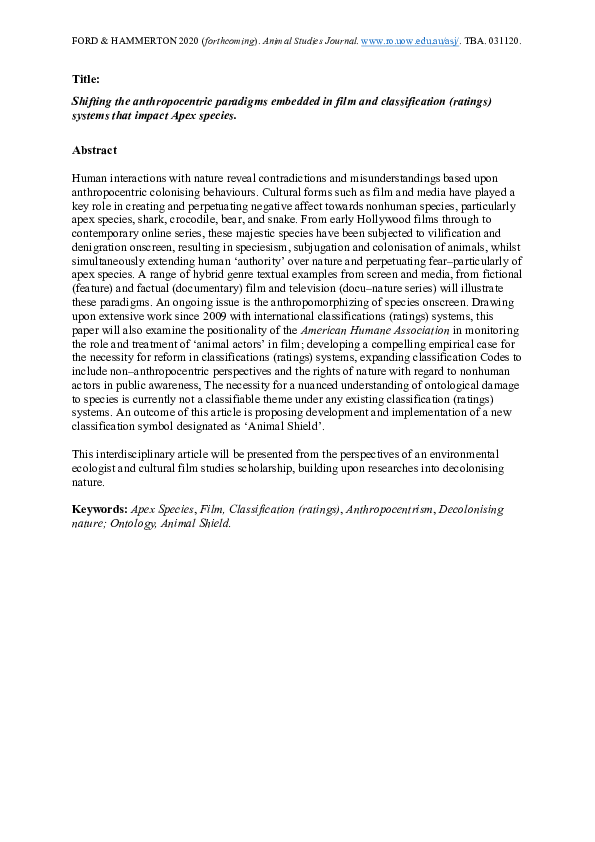 (PDF) Ford, Akkadia and Hammerton, Zan (2020). "Shifting the ...