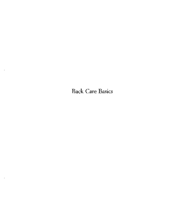 (PDF) Back Care Basics