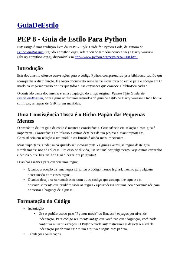 (PDF) GuiaDeEstilo PEP 8 -Guia de Estilo Para Python