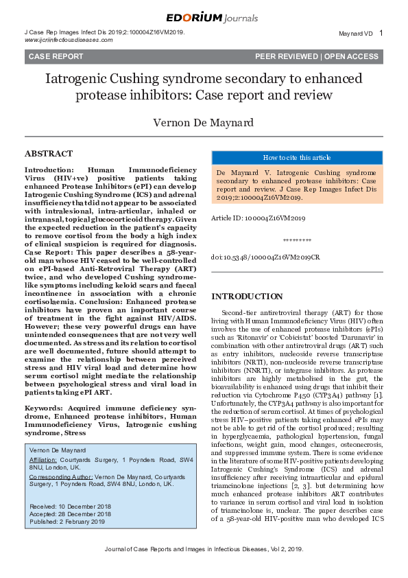 (PDF) De Maynard (2019) Iatrogenic Cushing syndrome secondary to ...